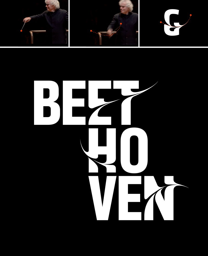 New LSO identity: Sir Simon Rattle’s conducting in graphic form