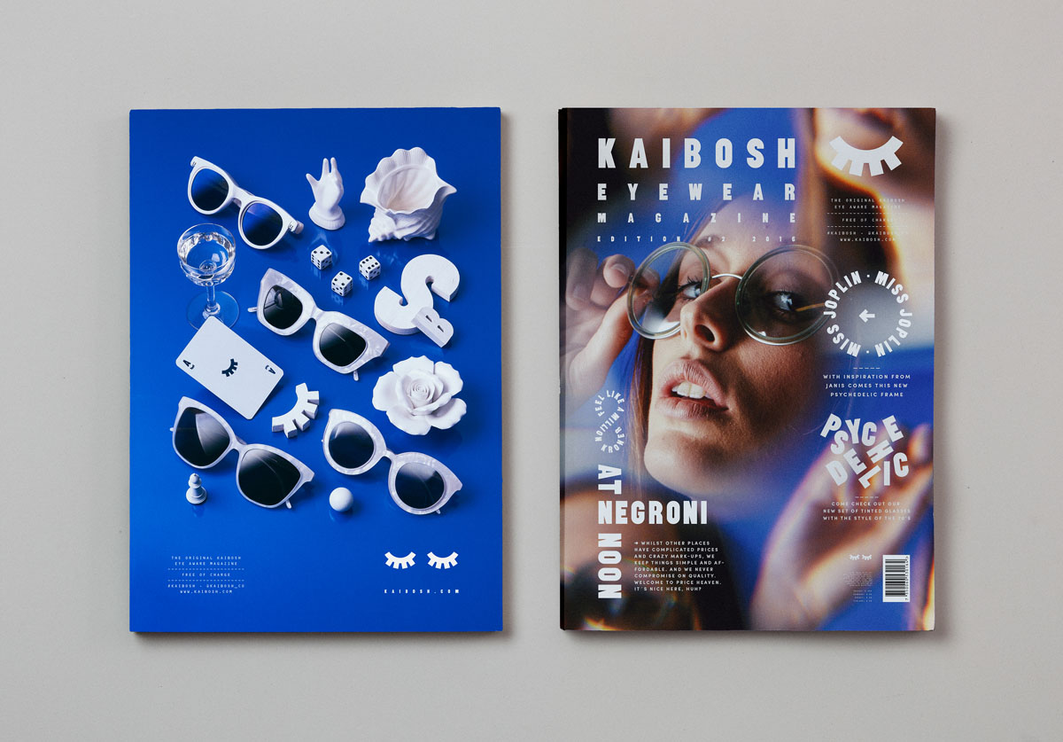 Snask’s playful identity for eyewear brand Kaibosh